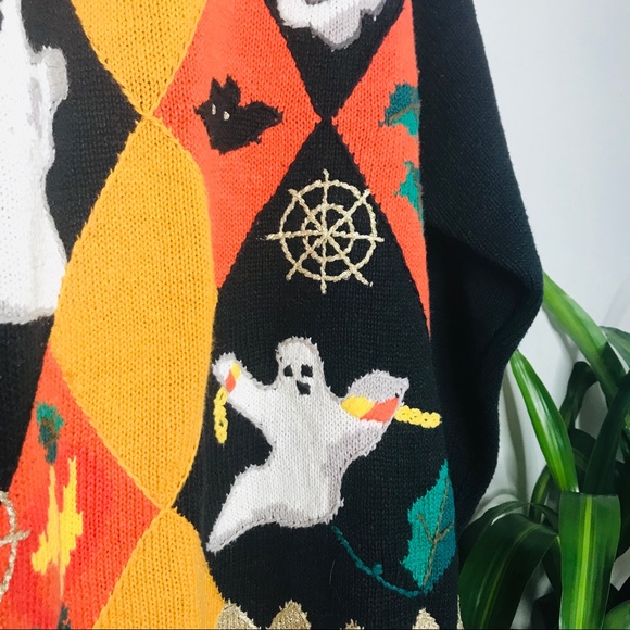 Vintage | Sweaters | Vintage Retro 9s Spooky Halloween Sweater | Poshmark